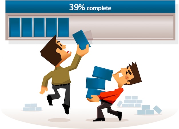 Premium Vector | Business team completing a task Premium Vector | Business team completing a task