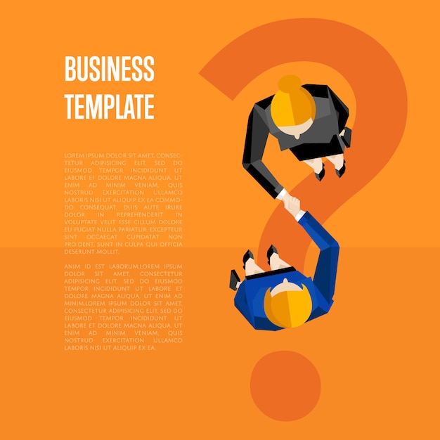 Premium Vector | Business template. top view partners handshaking Premium Vector | Business template. top view partners handshaking
