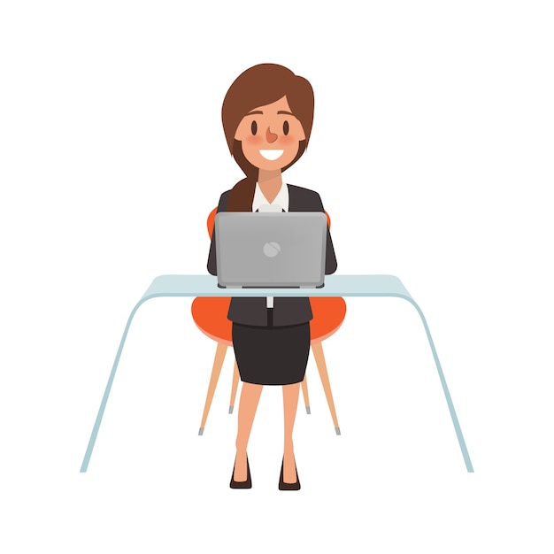 Business woman character in call center. | Premium Vector Business woman character in call center. | Premium Vector