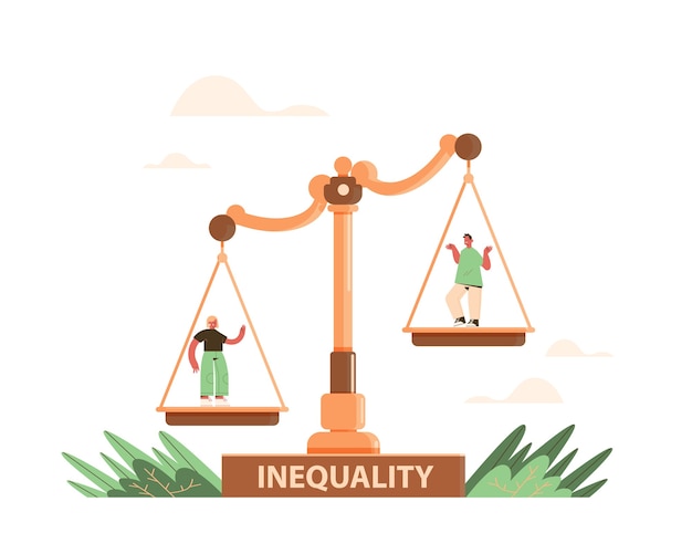 Premium Vector Businessman And Businesswoman On Scales Business