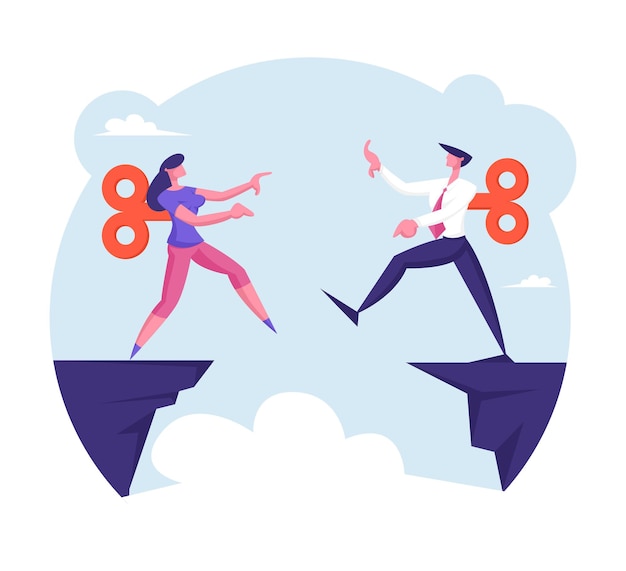 Premium Vector | Businessman and businesswoman with clockwork mechanism ... Premium Vector | Businessman and businesswoman with clockwork mechanism ...