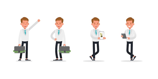 Premium Vector | Businessman character . presentation in various action. Premium Vector | Businessman character . presentation in various action.
