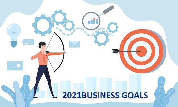 Premium Vector | Businessman leader archer aiming shooting at a target ... Premium Vector | Businessman leader archer aiming shooting at a target ...