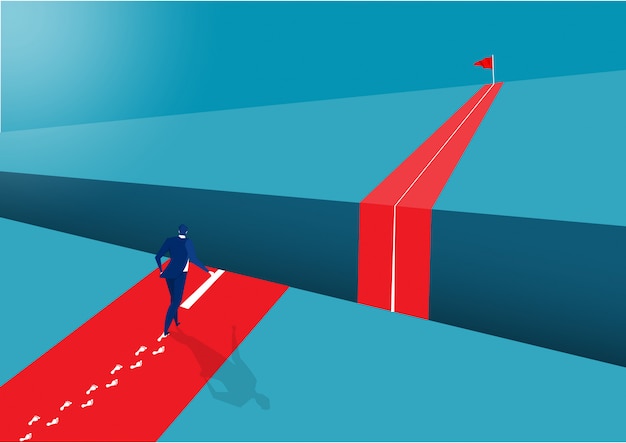 Premium Vector | Businessman walking forward to success concept Premium Vector | Businessman walking forward to success concept