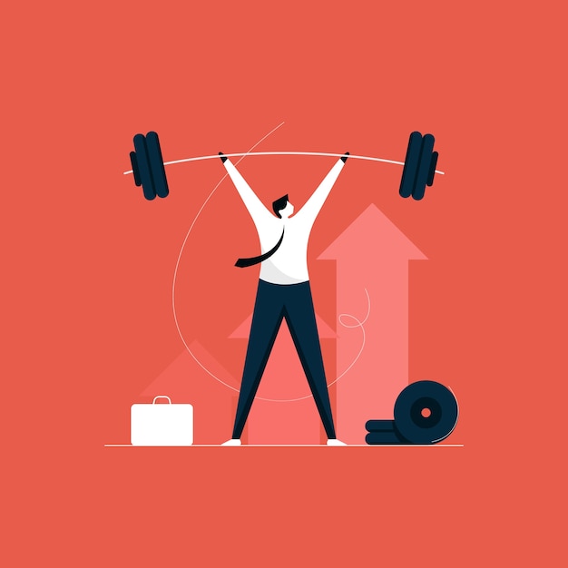 Premium Vector | Businessman weight lifting, easily and successfully ... Premium Vector | Businessman weight lifting, easily and successfully ...