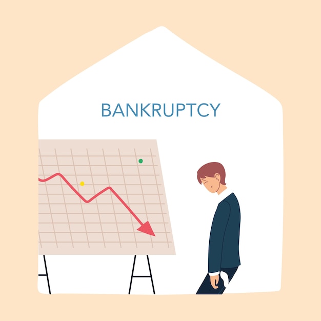 Premium Vector | Businessman with headache and decrease arrow on board