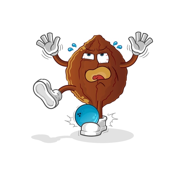 Premium Vector | Cacao hiten by bowling cartoon. cartoon mascot vector Premium Vector | Cacao hiten by bowling cartoon. cartoon mascot vector