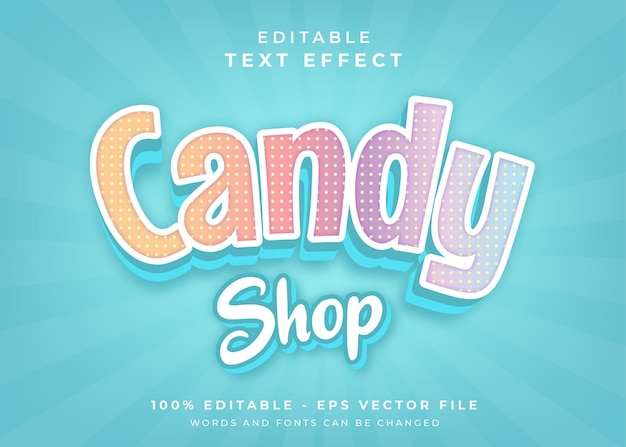 Premium Vector Candy Shop Text Effect