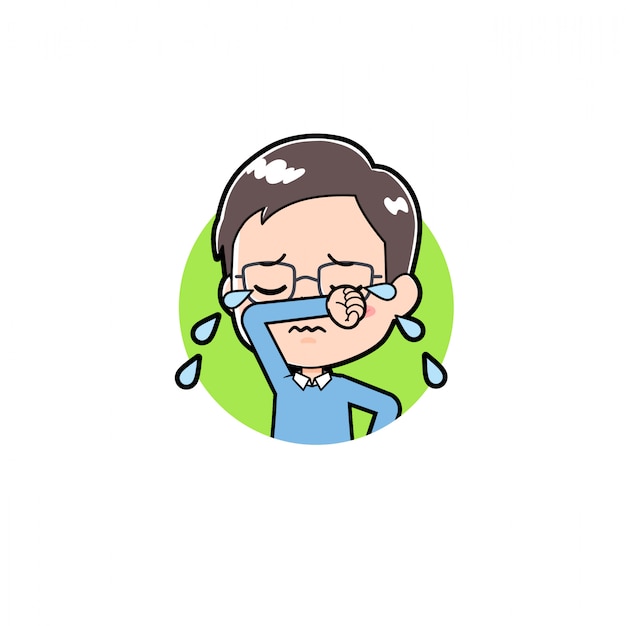 Premium Vector | Cartoon character man cry Premium Vector | Cartoon character man cry