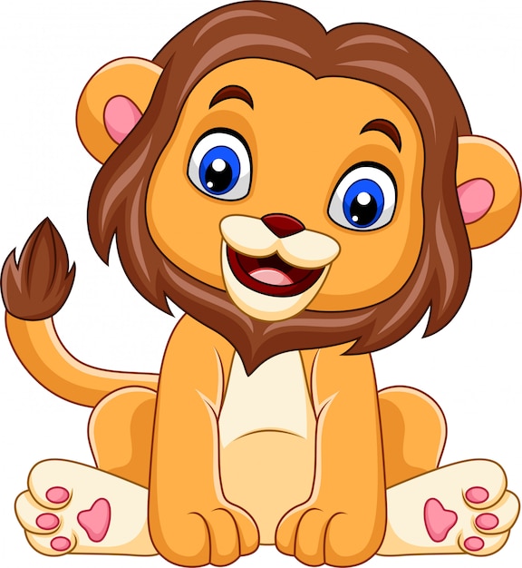 Premium Vector | Cartoon funny baby lion Premium Vector | Cartoon funny baby lion