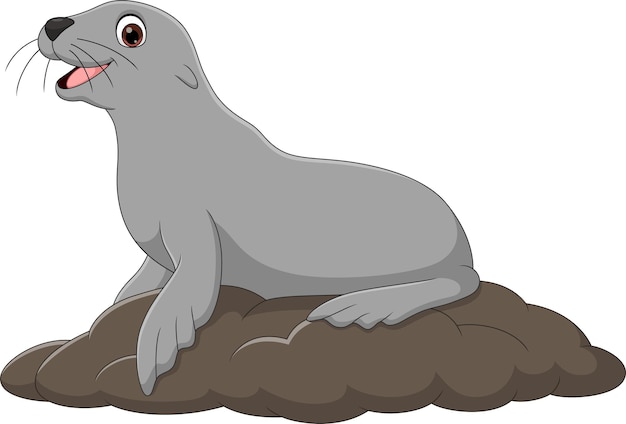 Premium Vector | Cartoon funny seal on white background Premium Vector | Cartoon funny seal on white background