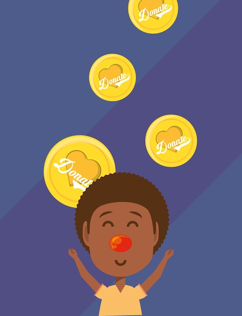 Premium Vector Cartoon Girl With Red Nose