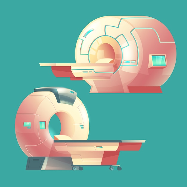 Free Vector | Cartoon mri scanner for tomography, medical examination. Free Vector | Cartoon mri scanner for tomography, medical examination.