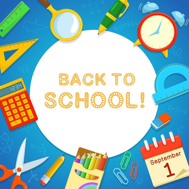 Cartoon styled school supplies | Free Vector Cartoon styled school supplies | Free Vector