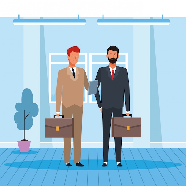 Premium Vector | Cartoon two businessmen partners Premium Vector | Cartoon two businessmen partners