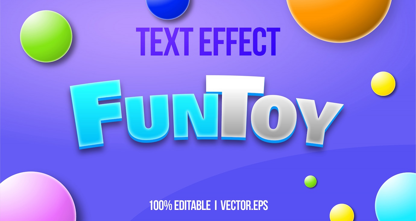 Premium Vector Casual 3d Fun Toy 3d Bold Game Text Effect Graphic
