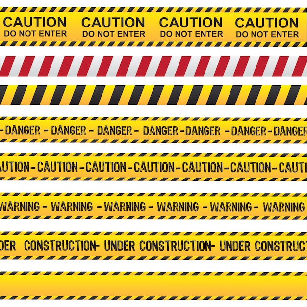 Premium Vector | Caution and danger ribbon Premium Vector | Caution and danger ribbon