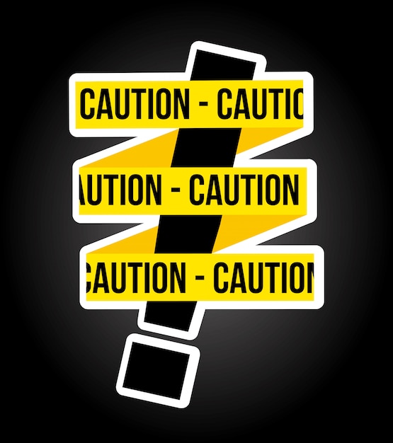 Premium Vector | Caution design over black background vector illustration Premium Vector | Caution design over black background vector illustration