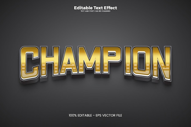 Premium Vector | Champions editable text effect in modern trend style ... Premium Vector | Champions editable text effect in modern trend style ...