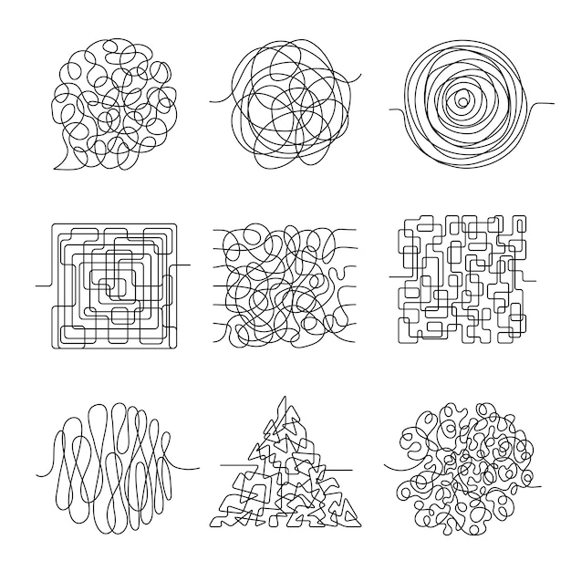 Premium Vector | Chaos lines. scribble messy shape threading Premium Vector | Chaos lines. scribble messy shape threading