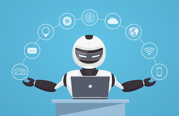 Premium Vector | Chat bot, robot virtual assistance. Premium Vector | Chat bot, robot virtual assistance.