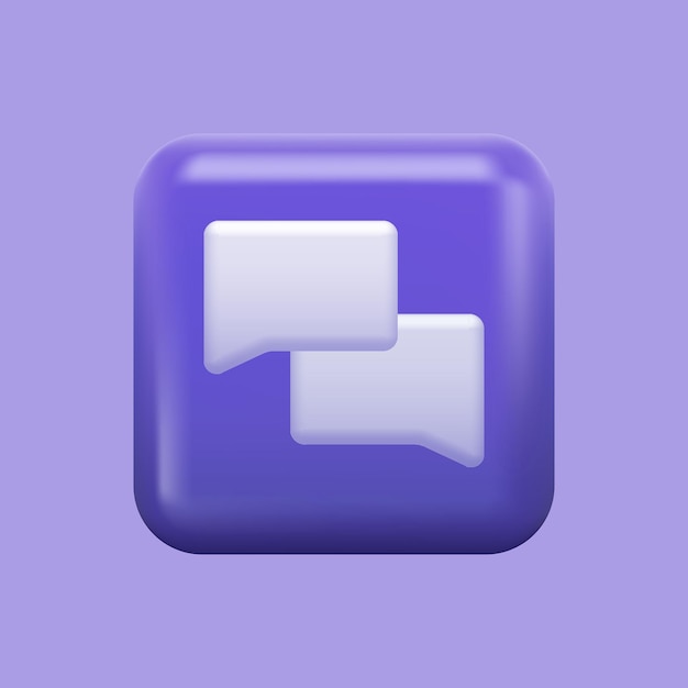Premium Vector | Chat isolated 3d icon. messaging purple app button ... Premium Vector | Chat isolated 3d icon. messaging purple app button ...