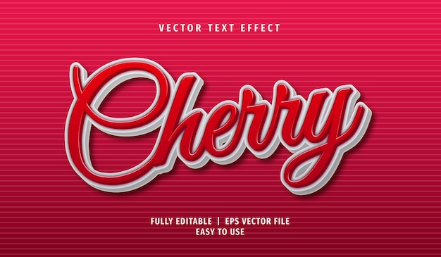 Premium Vector | Cherry text effect, editable text style Premium Vector | Cherry text effect, editable text style