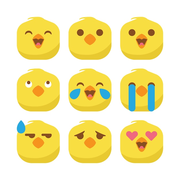 Premium Vector | Chick emojis Premium Vector | Chick emojis