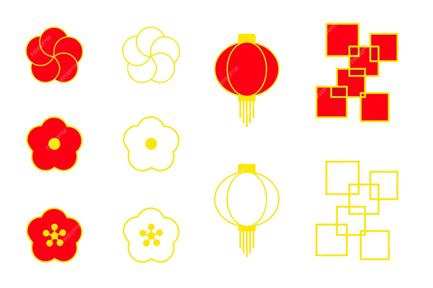 Premium Vector | Chinese new year elements illustration Premium Vector | Chinese new year elements illustration