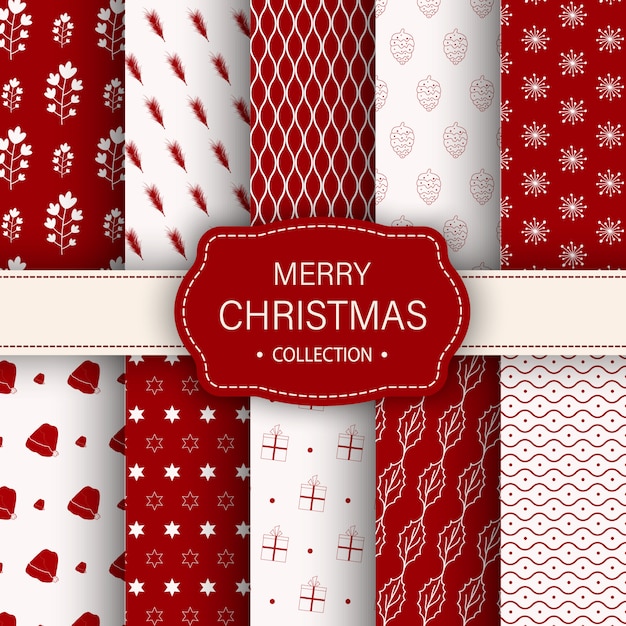 Premium Vector | Christmas different seamless patterns. endless texture ... Premium Vector | Christmas different seamless patterns. endless texture ...