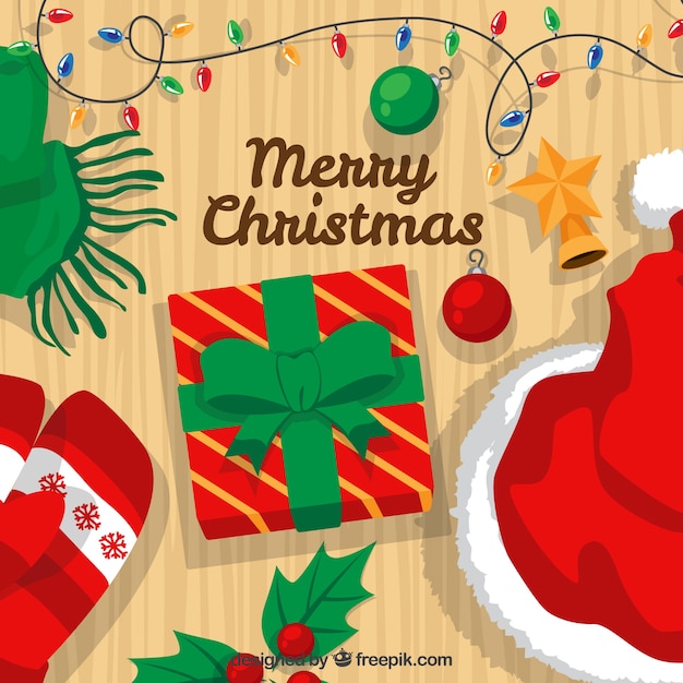 Free Vector | Christmas elements background Free Vector | Christmas elements background