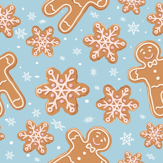 Christmas gingerbread seamless pattern | Premium Vector Christmas gingerbread seamless pattern | Premium Vector