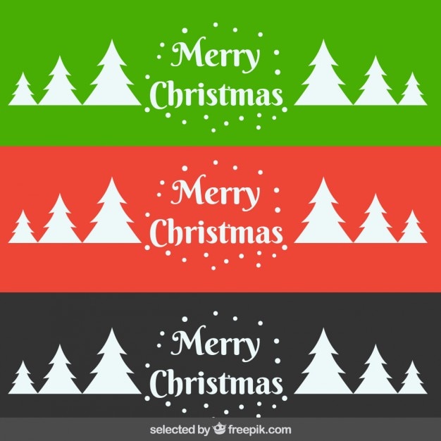 Free Vector | Christmas headers with trees Free Vector | Christmas headers with trees