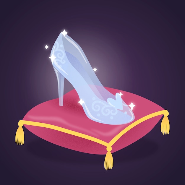 Cinderella glass shoe illustration | Free Vector Cinderella glass shoe illustration | Free Vector