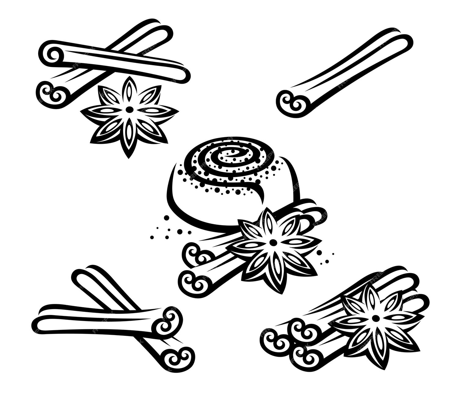 Premium Vector | Cinnamon set collection icon cinnamon vector Premium Vector | Cinnamon set collection icon cinnamon vector
