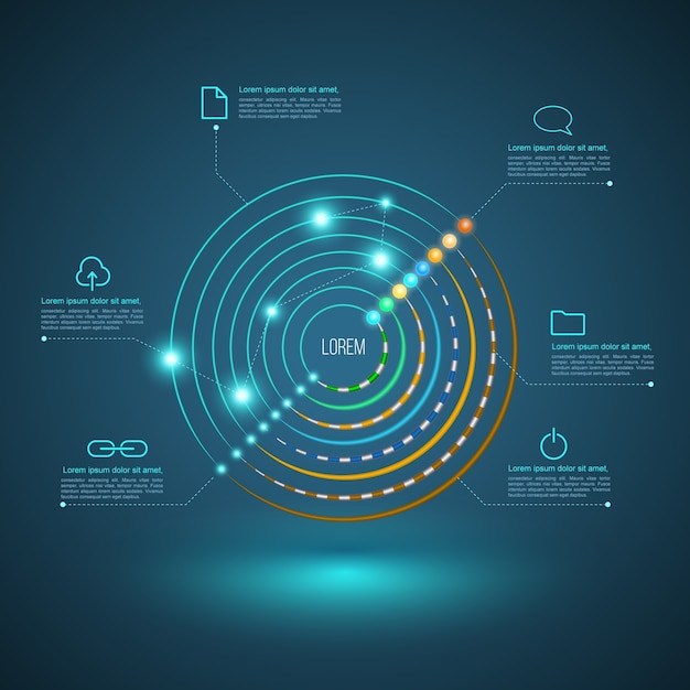 Premium Vector | Circle connection for network cable concept Premium Vector | Circle connection for network cable concept