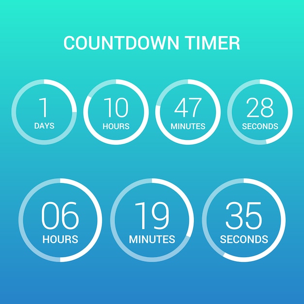 Premium Vector | Circle countdown clock counter timer on gradient Premium Vector | Circle countdown clock counter timer on gradient