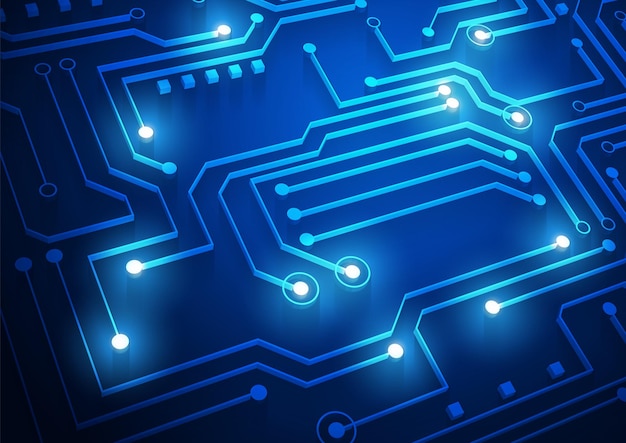 Premium Vector | Circuit technology background with hi-tech digital data connection system and ...