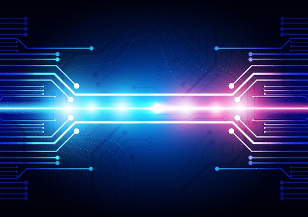 Premium Vector | Circuit technology background with hi-tech digital data connection system and ...