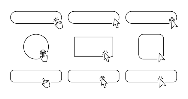 Premium Vector | Click buttons set click here web buttons template Premium Vector | Click buttons set click here web buttons template