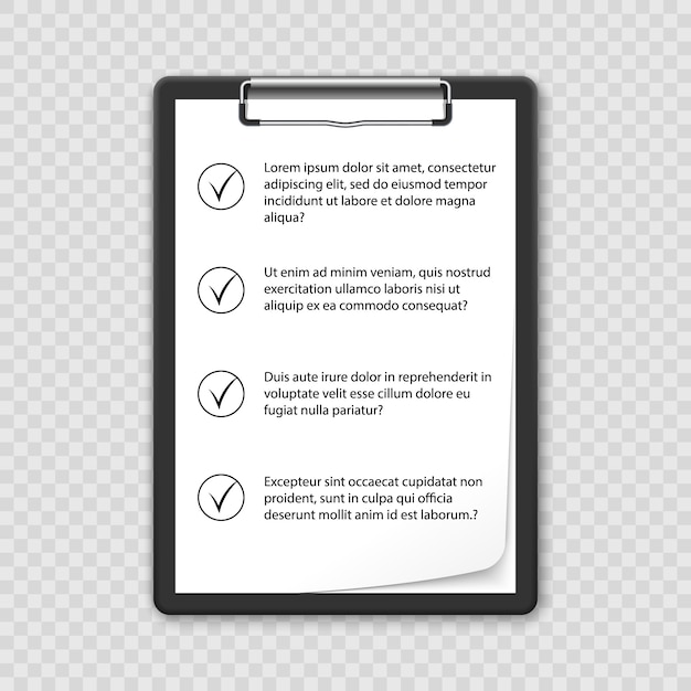 Premium Vector | Clipboard with checklist Premium Vector | Clipboard with checklist