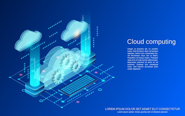 Premium Vector | Cloud computing flat isometric vector concept illustration Premium Vector | Cloud computing flat isometric vector concept illustration