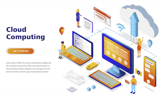 Cloud computing modern flat design isometric concept | Premium Vector Cloud computing modern flat design isometric concept | Premium Vector