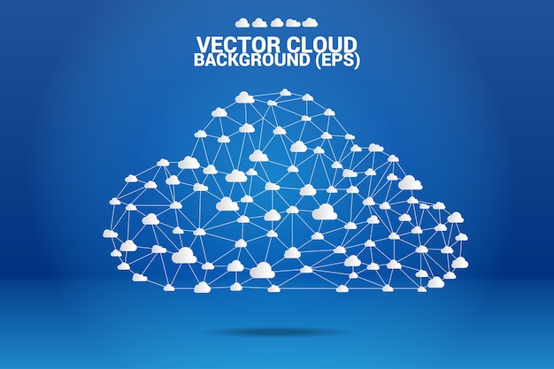 Premium Vector | Cloud computing network concept polygon dot connected line Premium Vector | Cloud computing network concept polygon dot connected line