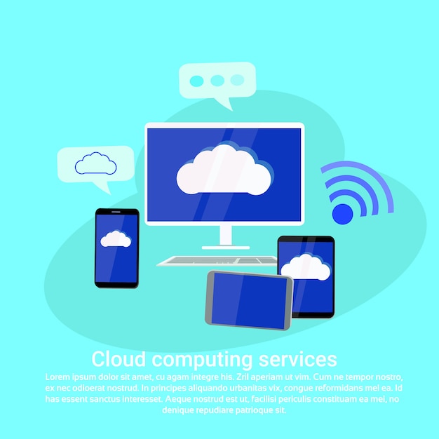 Premium Vector | Cloud computing services web template banner with copy ... Premium Vector | Cloud computing services web template banner with copy ...