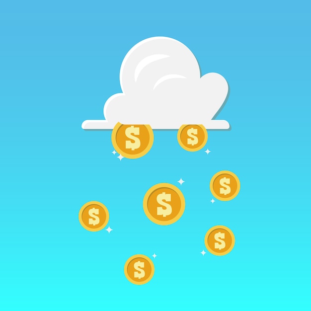 Premium Vector | Cloud and money rain Premium Vector | Cloud and money rain