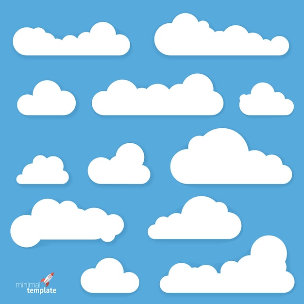 Premium Vector | Clouds. flat design elements set. Premium Vector | Clouds. flat design elements set.