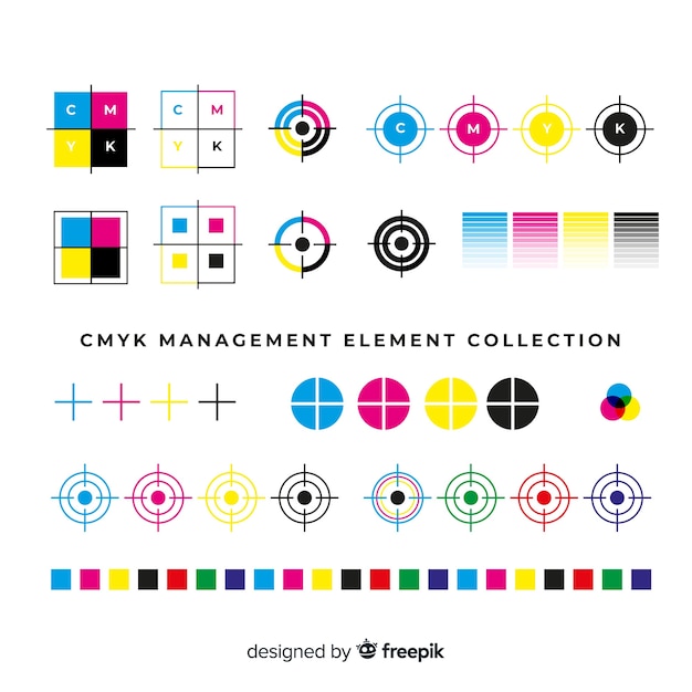 Cmyk 교정 요소 수집 | 프리미엄 벡터 Cmyk 교정 요소 수집 | 프리미엄 벡터