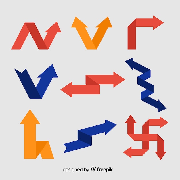 Free Vector | Collection of arrows in different colors Free Vector | Collection of arrows in different colors
