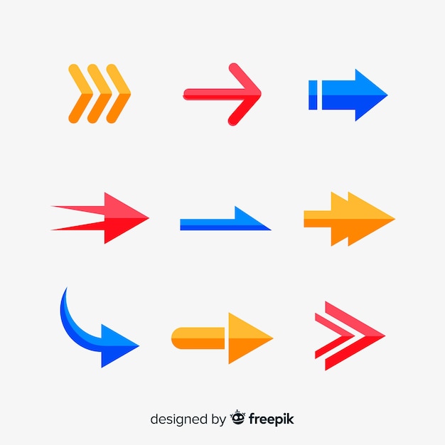 Free Vector | Collection of arrows in different colors Free Vector | Collection of arrows in different colors